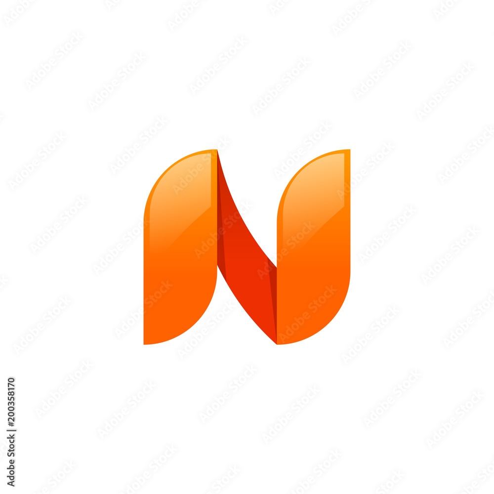 Orange Letter N