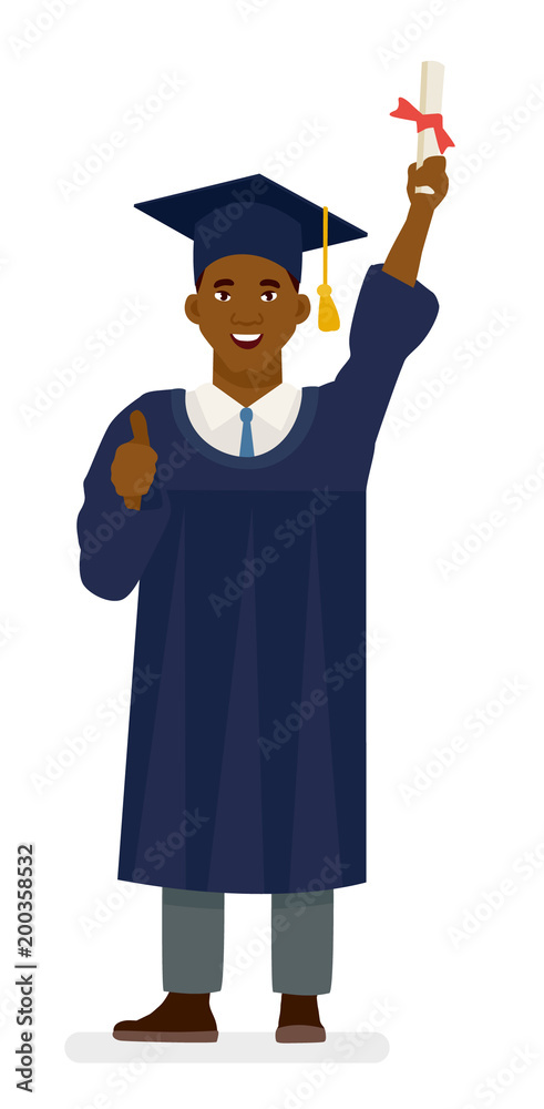 Education, graduation and people concept - happy african american ...