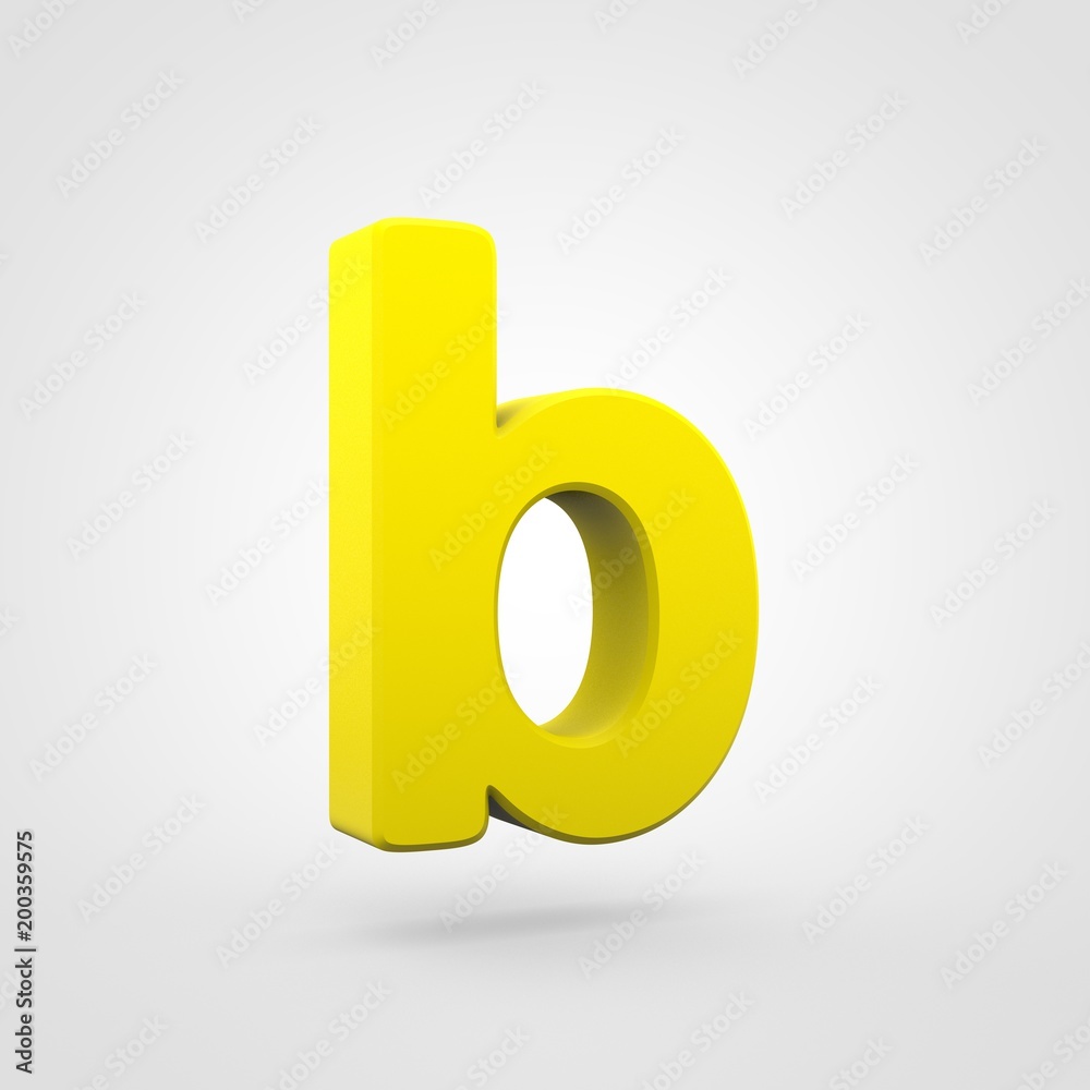 Plastic yellow letter B lowercase isolated on white background. Stock ...