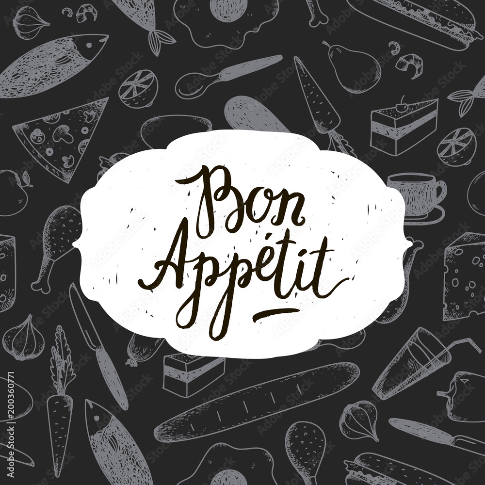 Vector vintage food illustration. Hand drawn. engraved illustration for ...