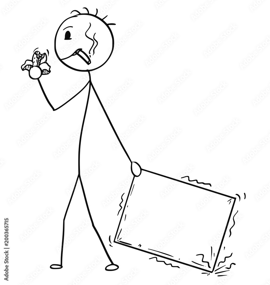 Cartoon stick man drawing conceptual illustration of bad and ...