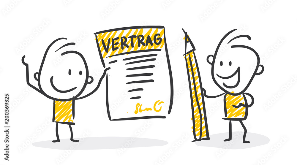 Strichfiguren / Strichmännchen: Vertrag. (Nr. 219) Stock-Vektorgrafik ...