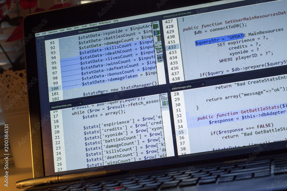 Php Back End Code Computer Programming Source Code Abstract Screen Of 0898