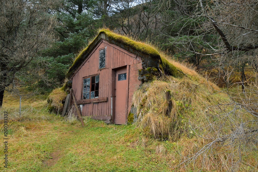 Small House Built Into The Hillside Stock Photo | Adobe Stock