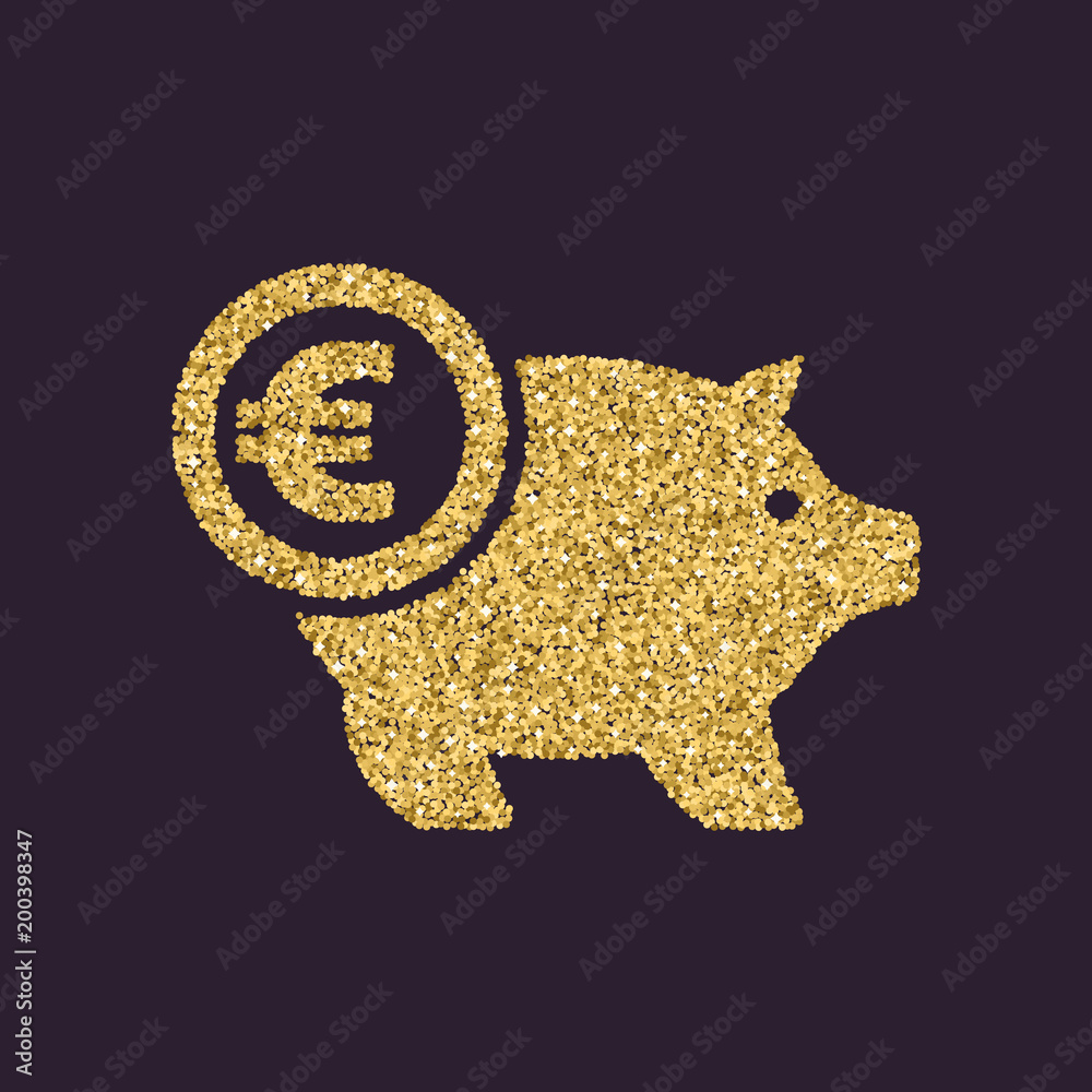 The moneybox icon. Cash and money, wealth, savings, moneybox symbol ...