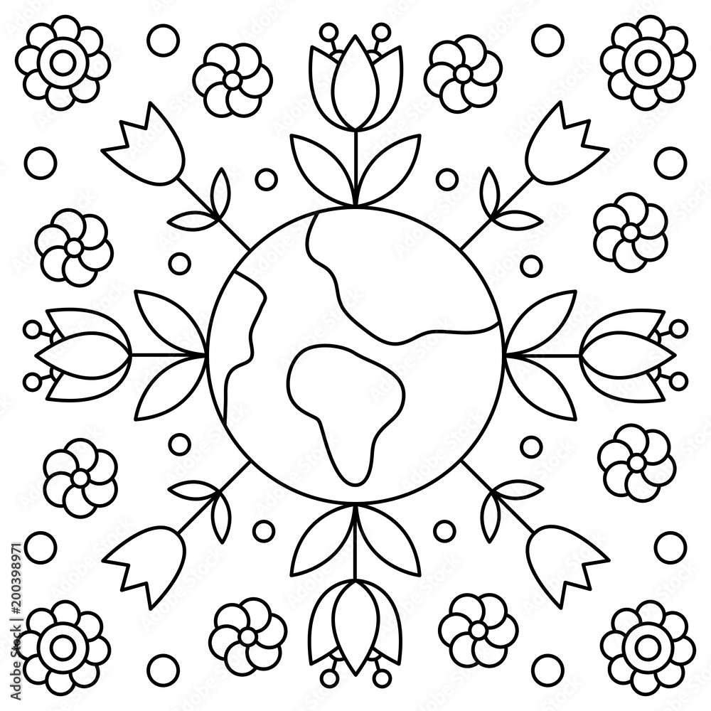 Coloring page. Vector illustration. Stock Vector | Adobe Stock