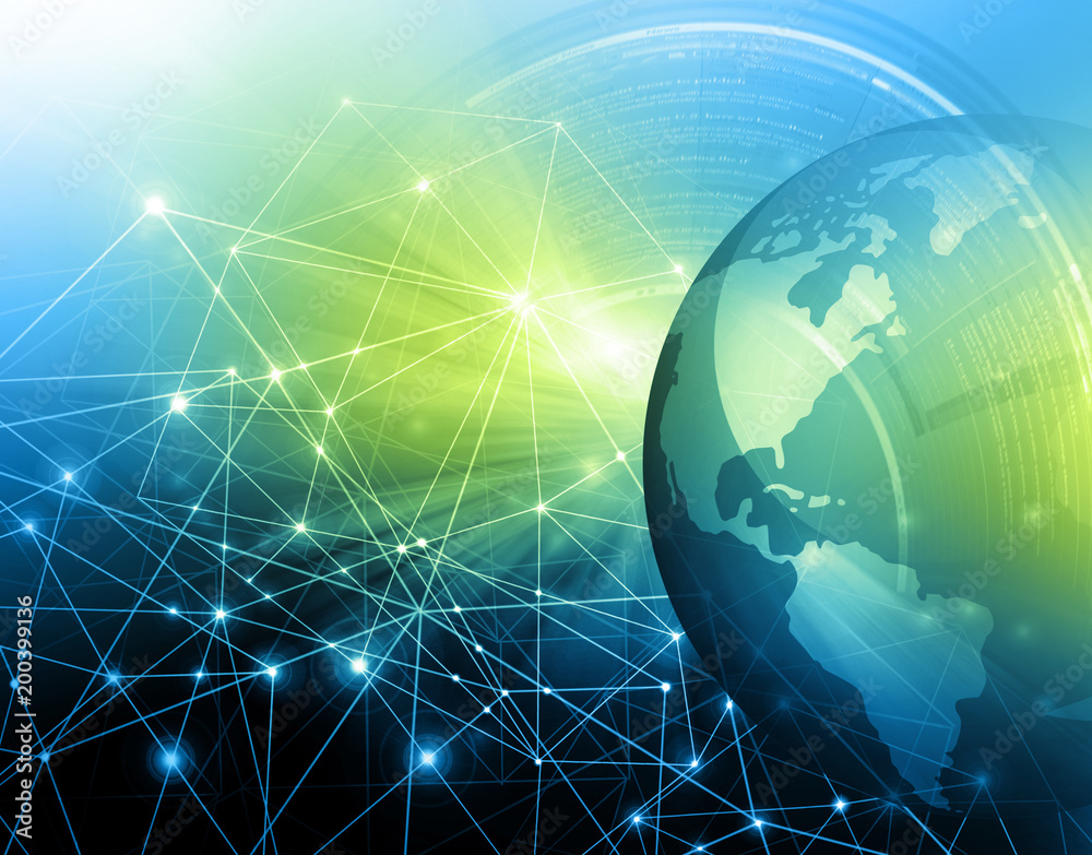 Best Internet Concept of global business. Globe, glowing lines on ...