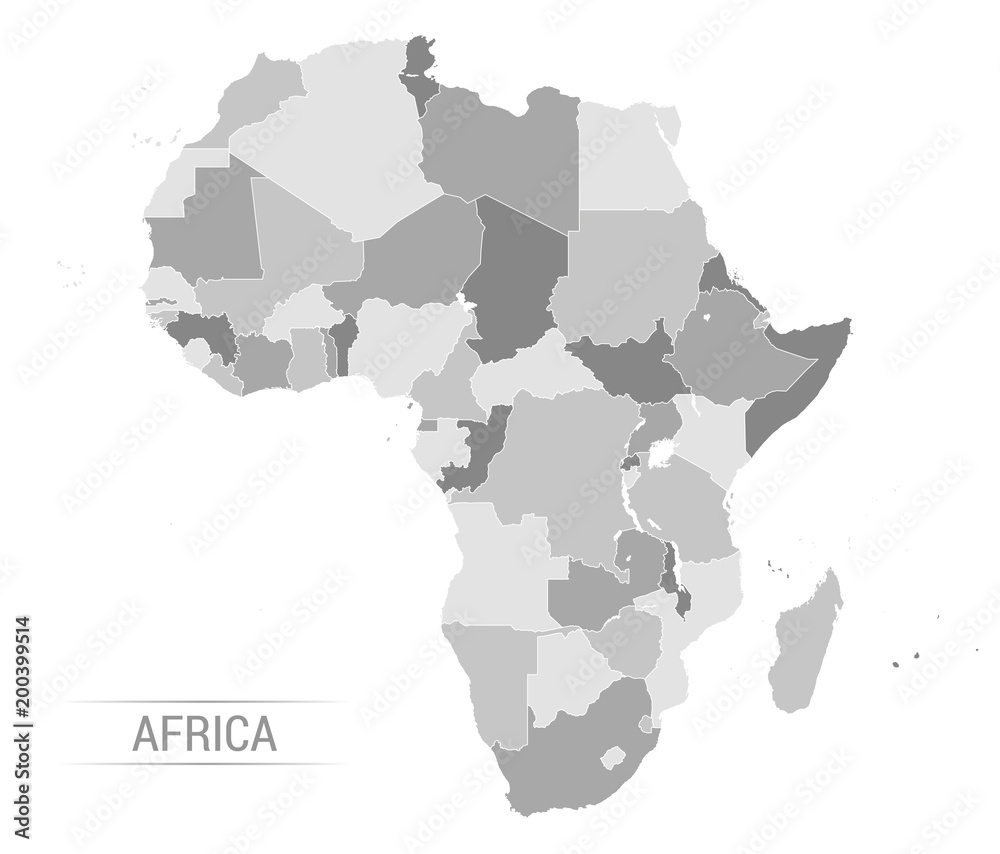 Vector Africa grey map Stock Vector | Adobe Stock