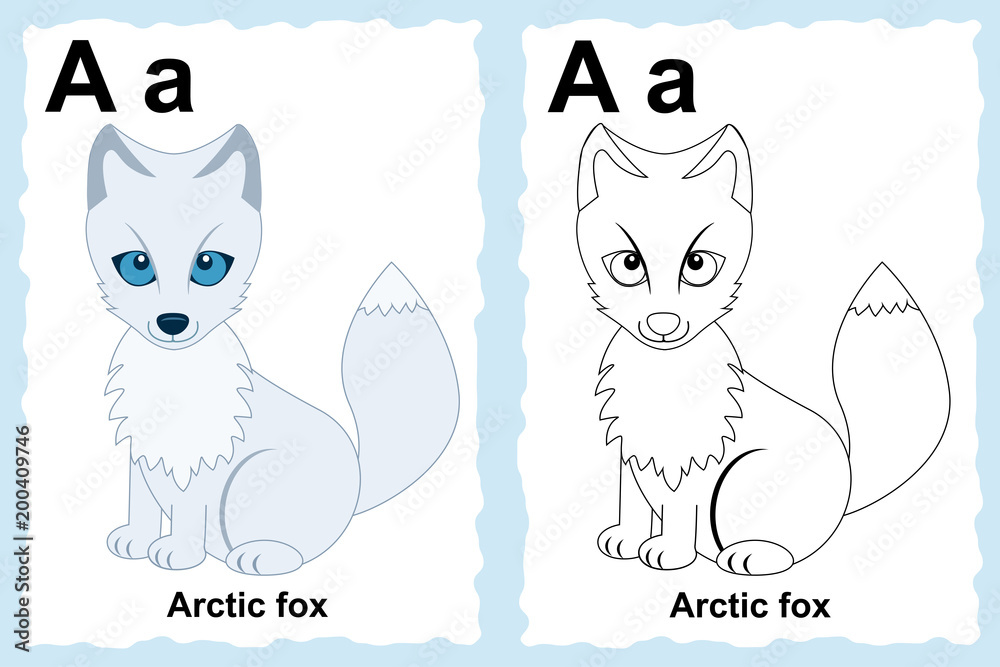 alphabet coloring book page with outline clip art to color. Stock ...