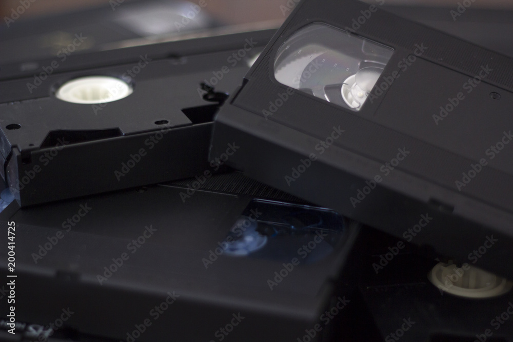 Stack of vhs cassette tapes Stock Photo | Adobe Stock
