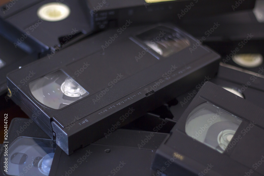 Stack of vhs cassette tapes Stock Photo | Adobe Stock