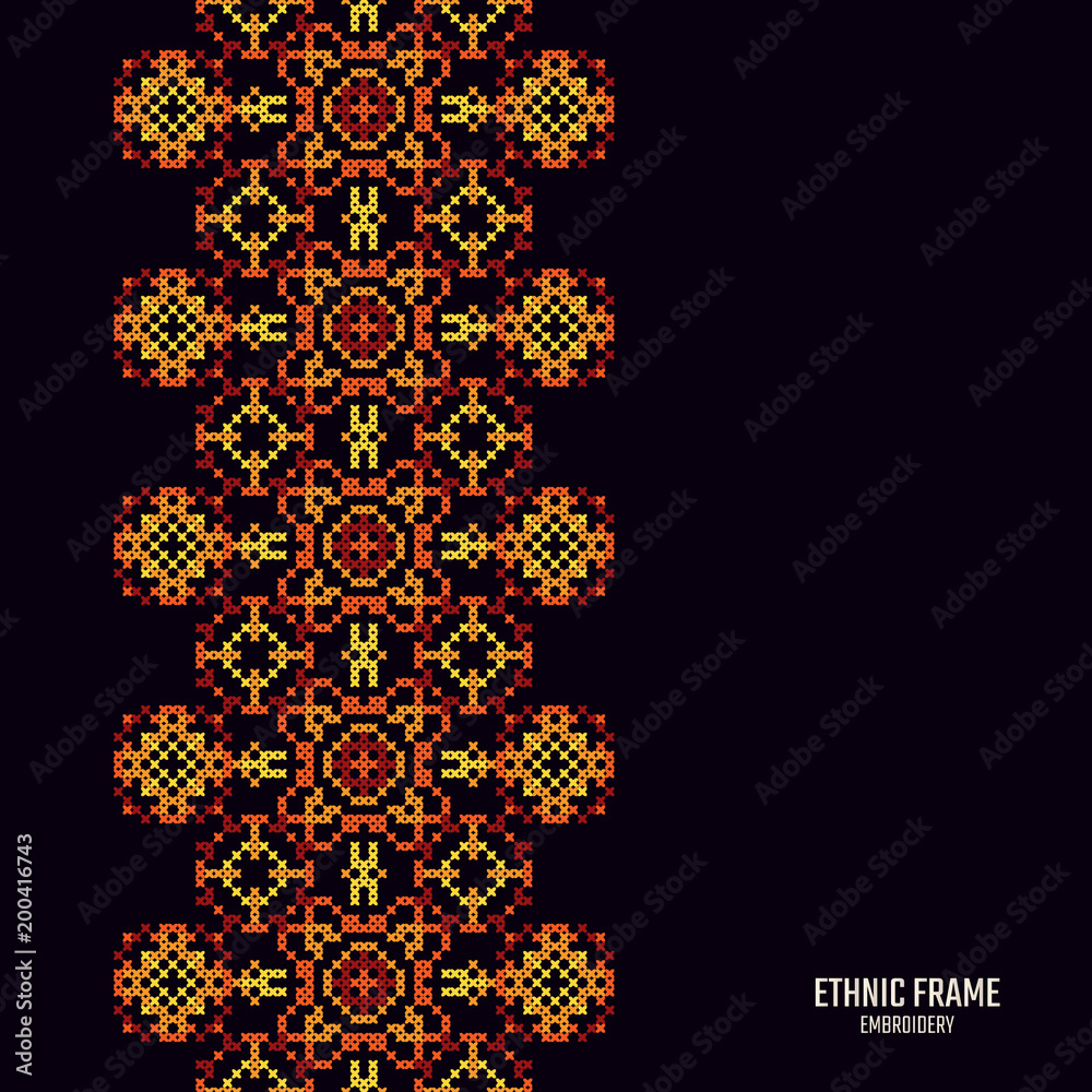 Embroidery frame. Seamless border for design. Handicraft background ...