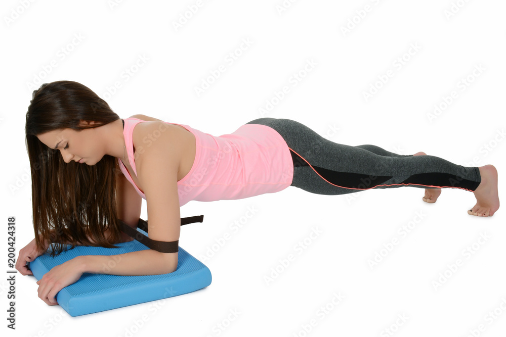 Chaturanga Dandasana -Four-Limbed Staff Pose variation with yoga props ...