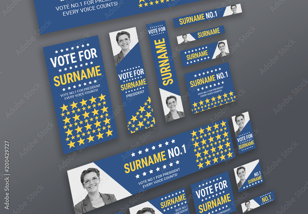 Campaign Banner Ad Layout Set Stock Template | Adobe Stock