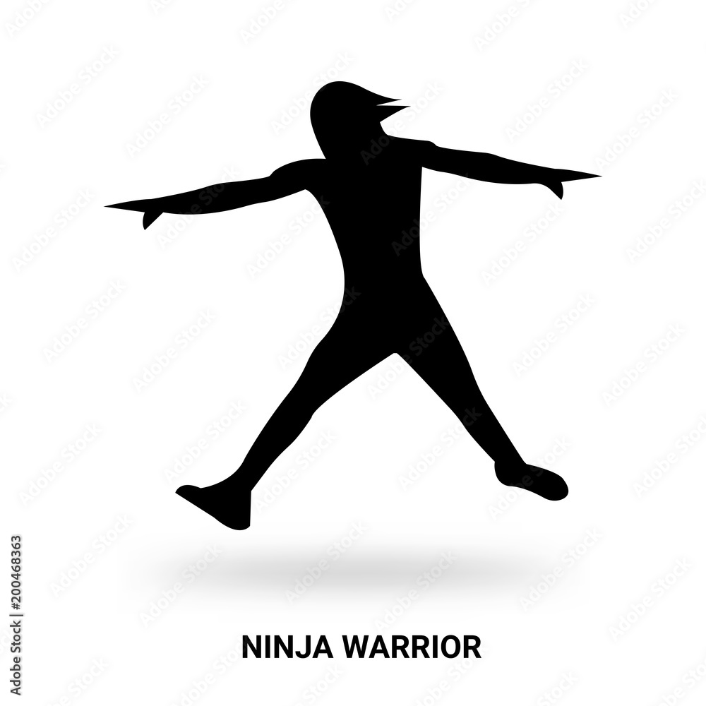 ninja warrior silhouette isolated on white background Stock Vector ...