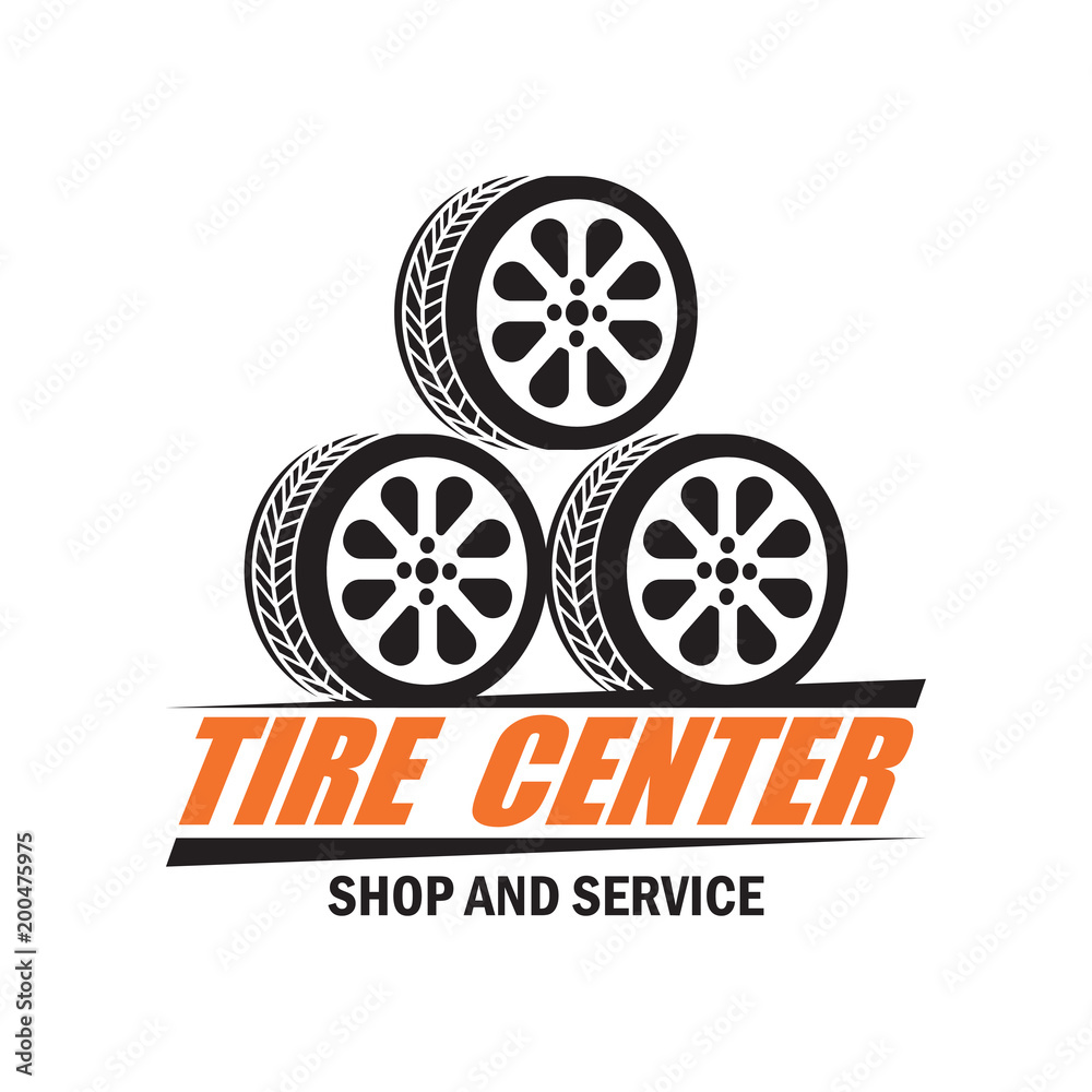 tyre / tire logo, emblems and insignia with text space for your slogan ...