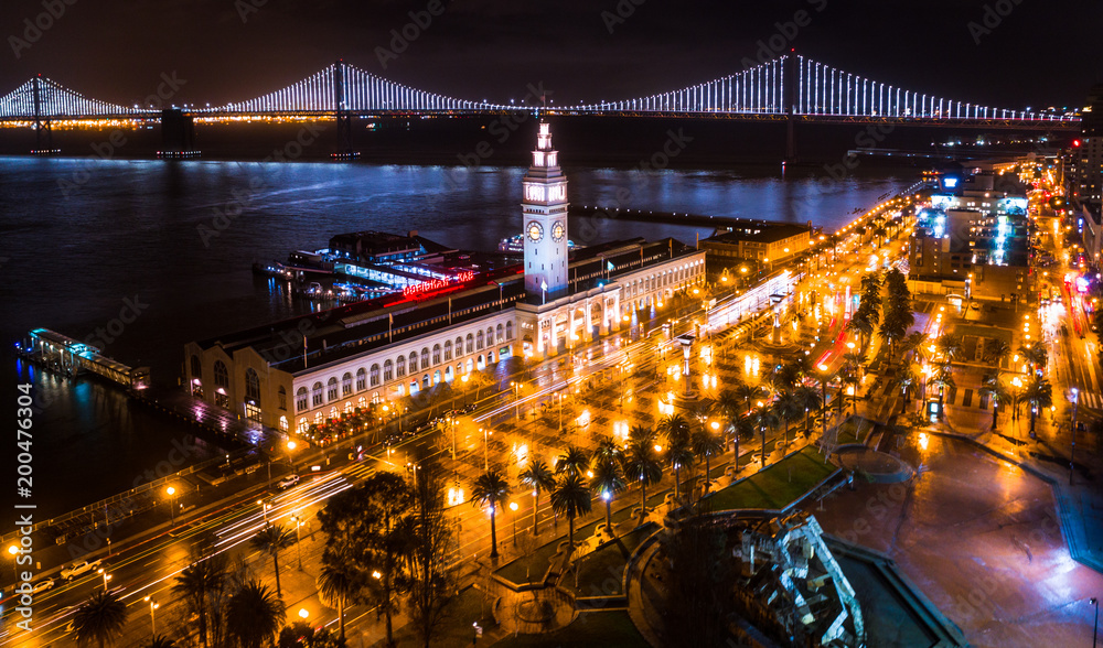 Poster San Francisco Bay Ferry Building at Night – Wall Art | UkPosters