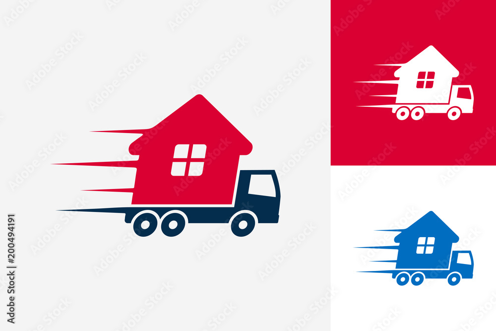 Moving Trucks Home Logo Template Design Vector, Emblem, Design Concept ...