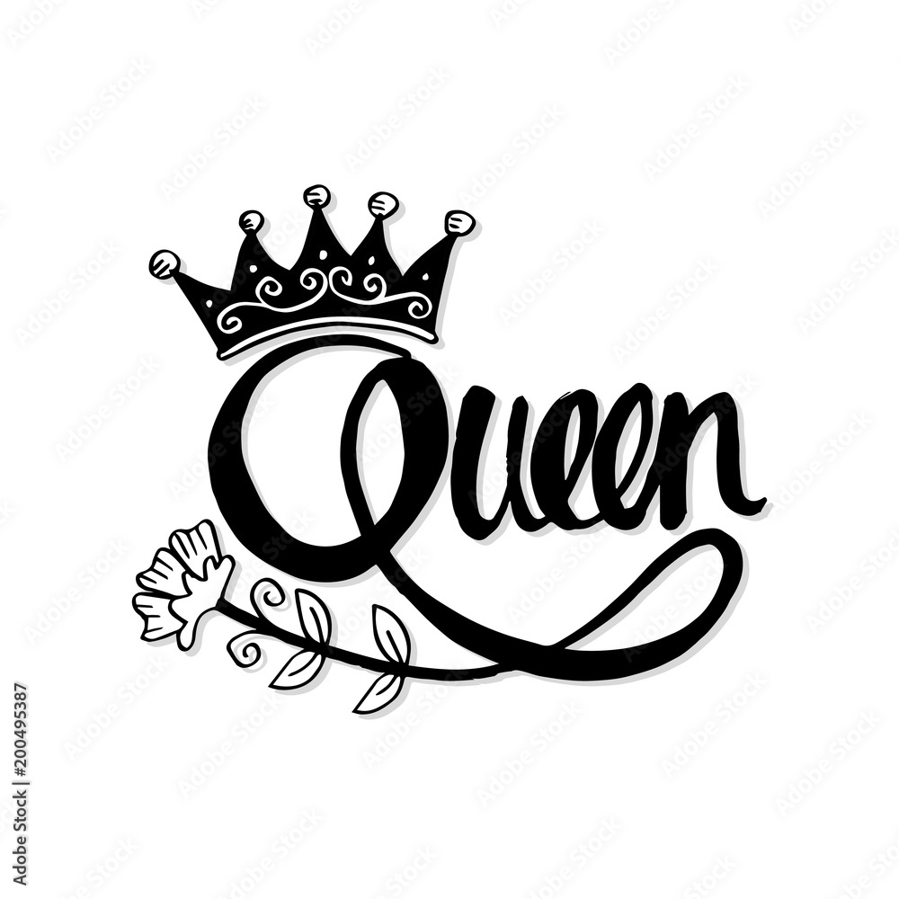 Queen hand lettering Stock Illustration | Adobe Stock