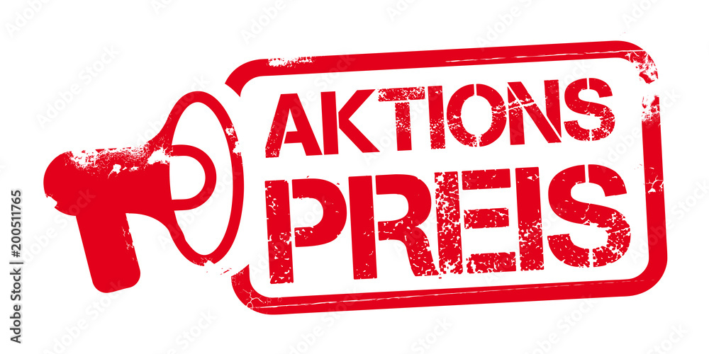 Roter Stempel - Aktionspreis mit Megafon Stock-Vektorgrafik | Adobe Stock