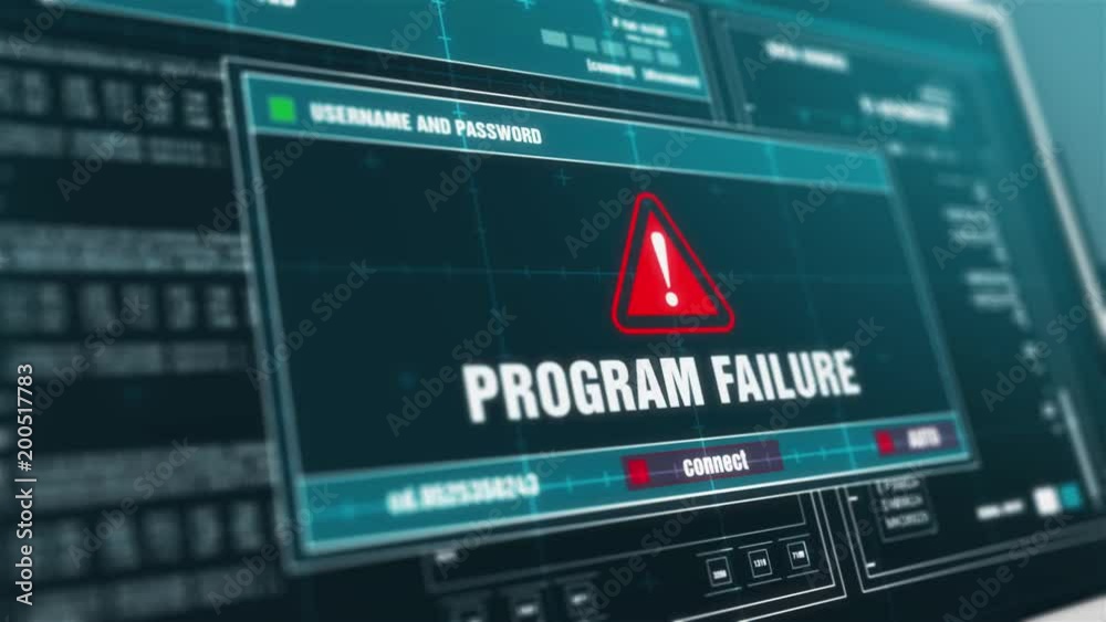 Program Failure Warning notification System Security Alert error ...
