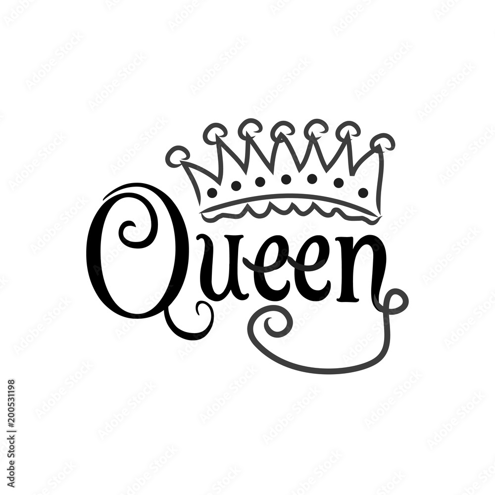 Queen hand lettering Stock Illustration | Adobe Stock