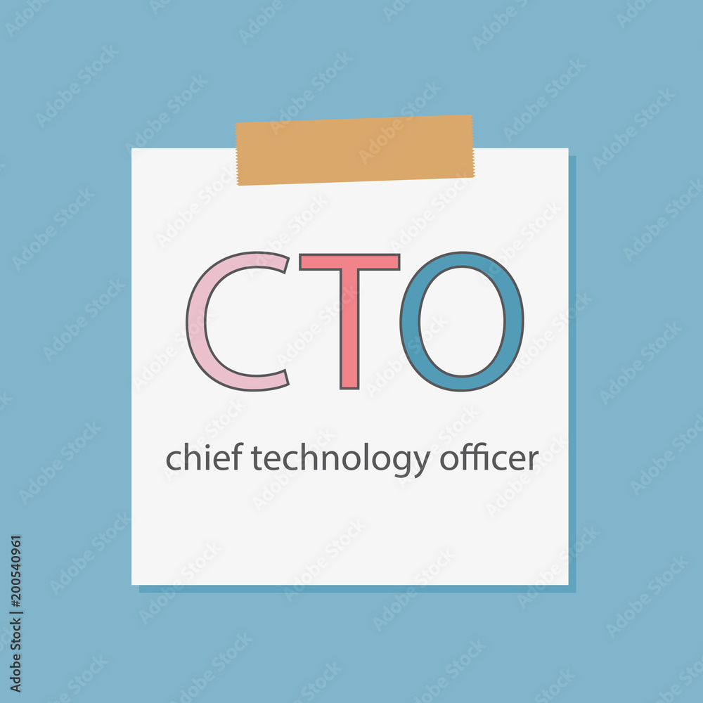 CTO (Chief Technology Officer) written in notebook paper- vector ...