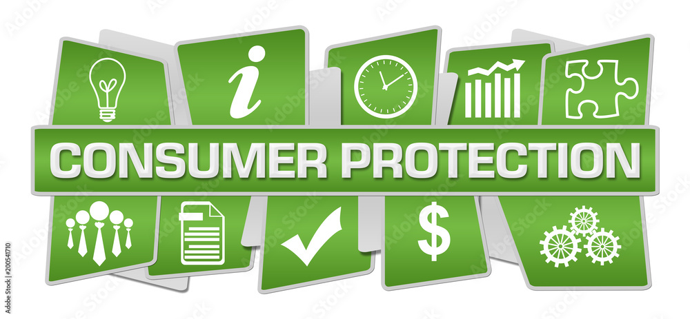 Consumer Protection Green Symbols Top Bottom Stock Illustration | Adobe ...