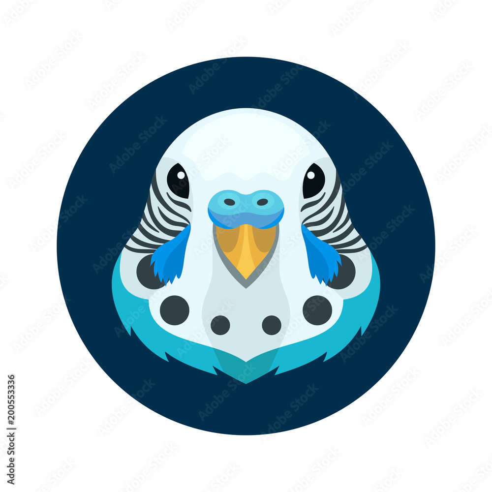 Vector pretty budgerigar parrot head bird icon Stock Vector | Adobe Stock