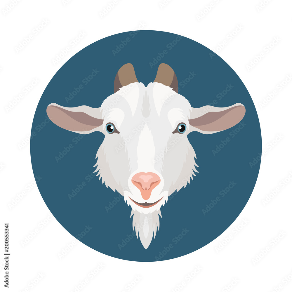 Goat Face Vector