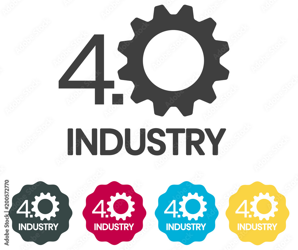 Industry 4.0 Enabled Icon Stock Vector | Adobe Stock