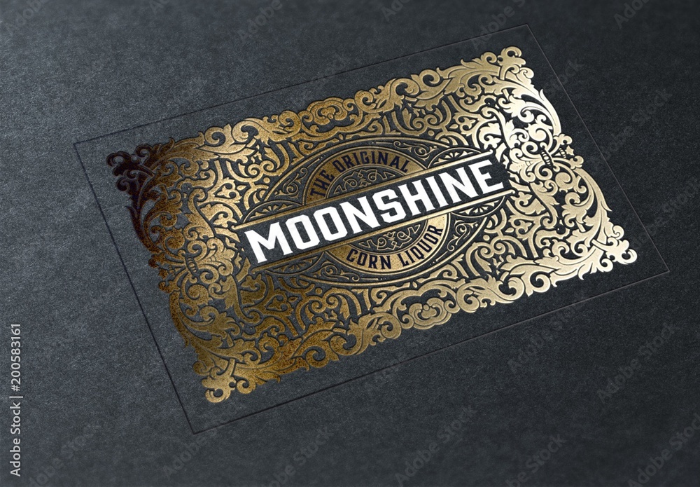 Large Vintage-Style Gold Label Layout Stock Template | Adobe Stock