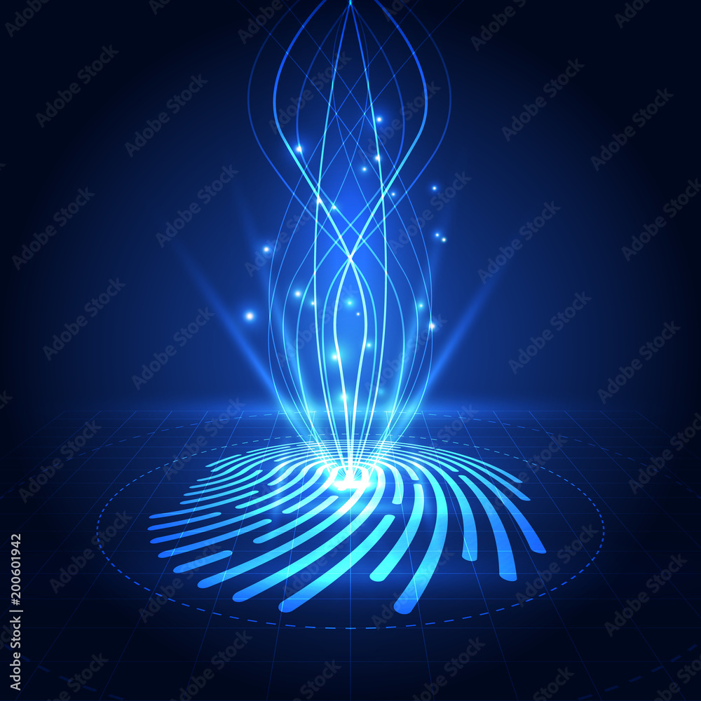 Fingerprint integrated in a printed circuit, releasing binary codes ...
