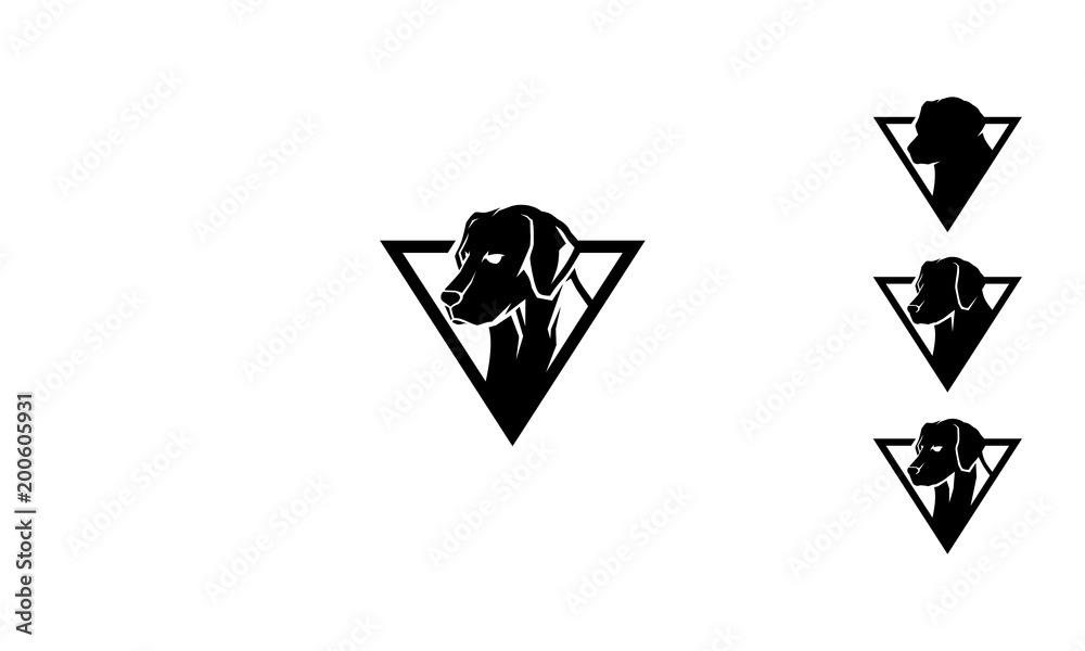 dog, labrador, silhouette emblem symbol icon vector logo Stock Vector ...