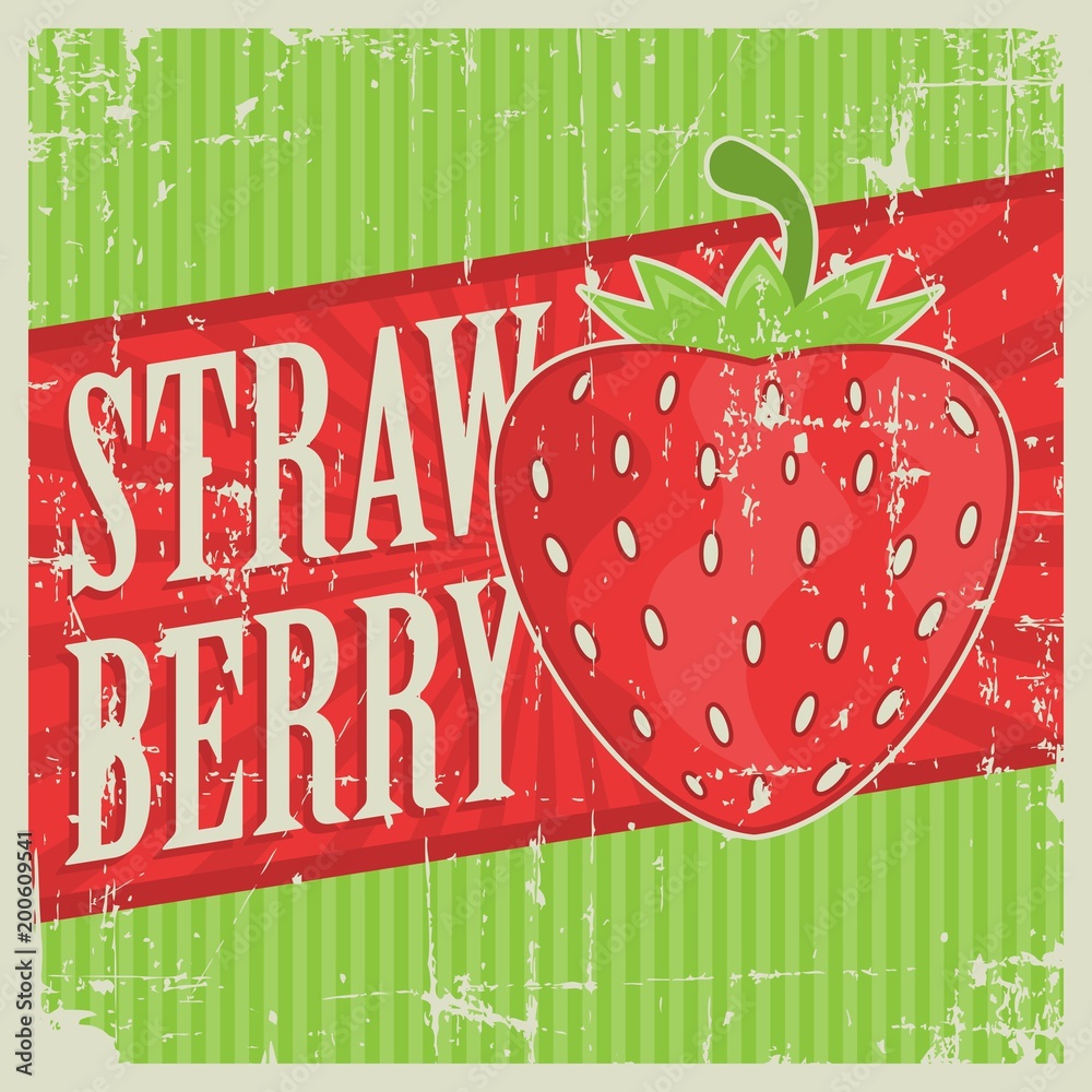 Retro Strawberry Vector