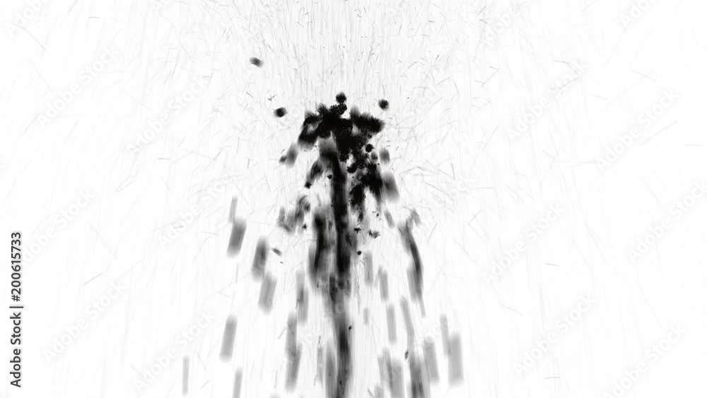 Animated close up of fountain of crude oil erupting or bursting from ...