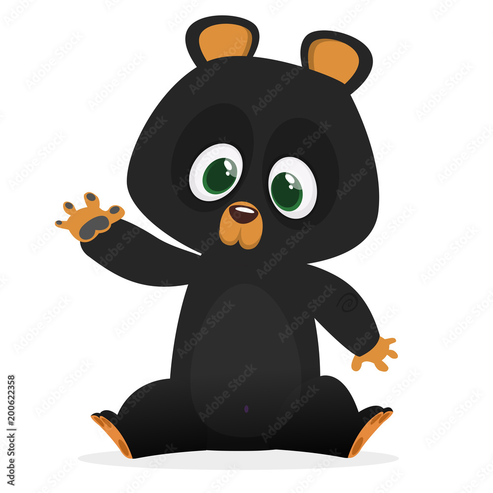 Cartoon cute Himalayan black bear baby. Big collection of cartoon ...