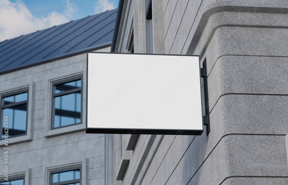 Blank, outdoor signage, signboard mockup, sign. 3d rendering Stock ...