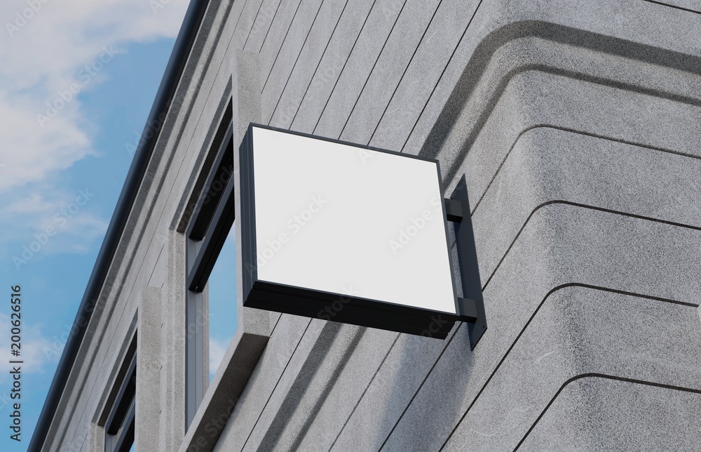 Blank, outdoor signage, signboard mockup, sign. 3d rendering Stock ...