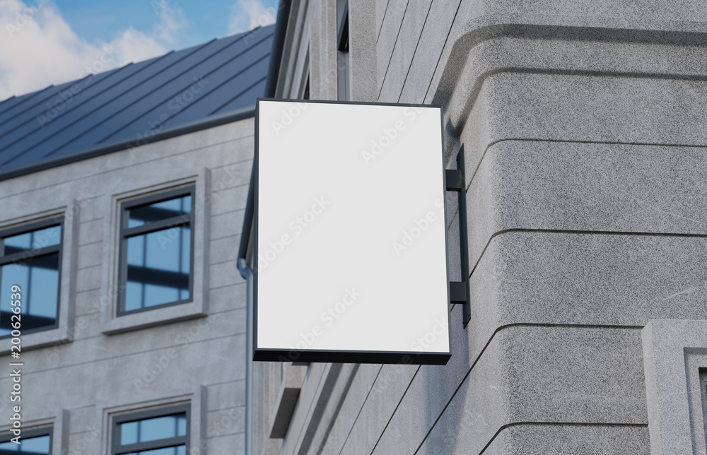 Blank, outdoor signage, signboard mockup, sign. 3d rendering Stock ...