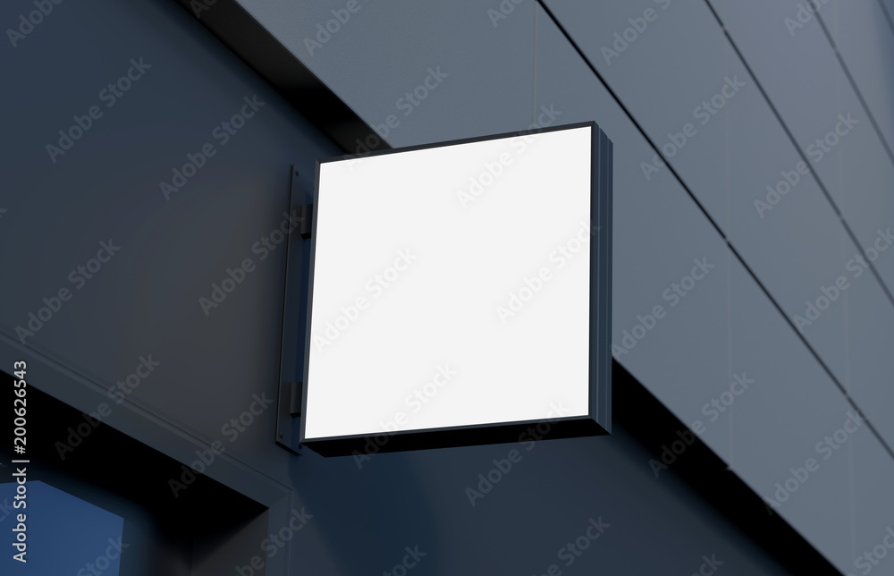 Blank, outdoor signage, signboard mockup, sign. 3d rendering Stock ...
