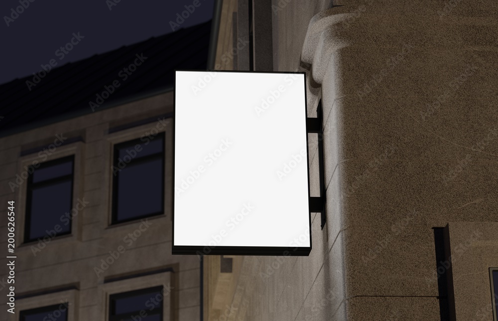 Blank, outdoor signage, signboard mockup, sign. 3d rendering Stock ...