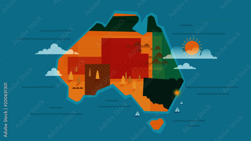 Vector Map of Australia Stock Vector | Adobe Stock
