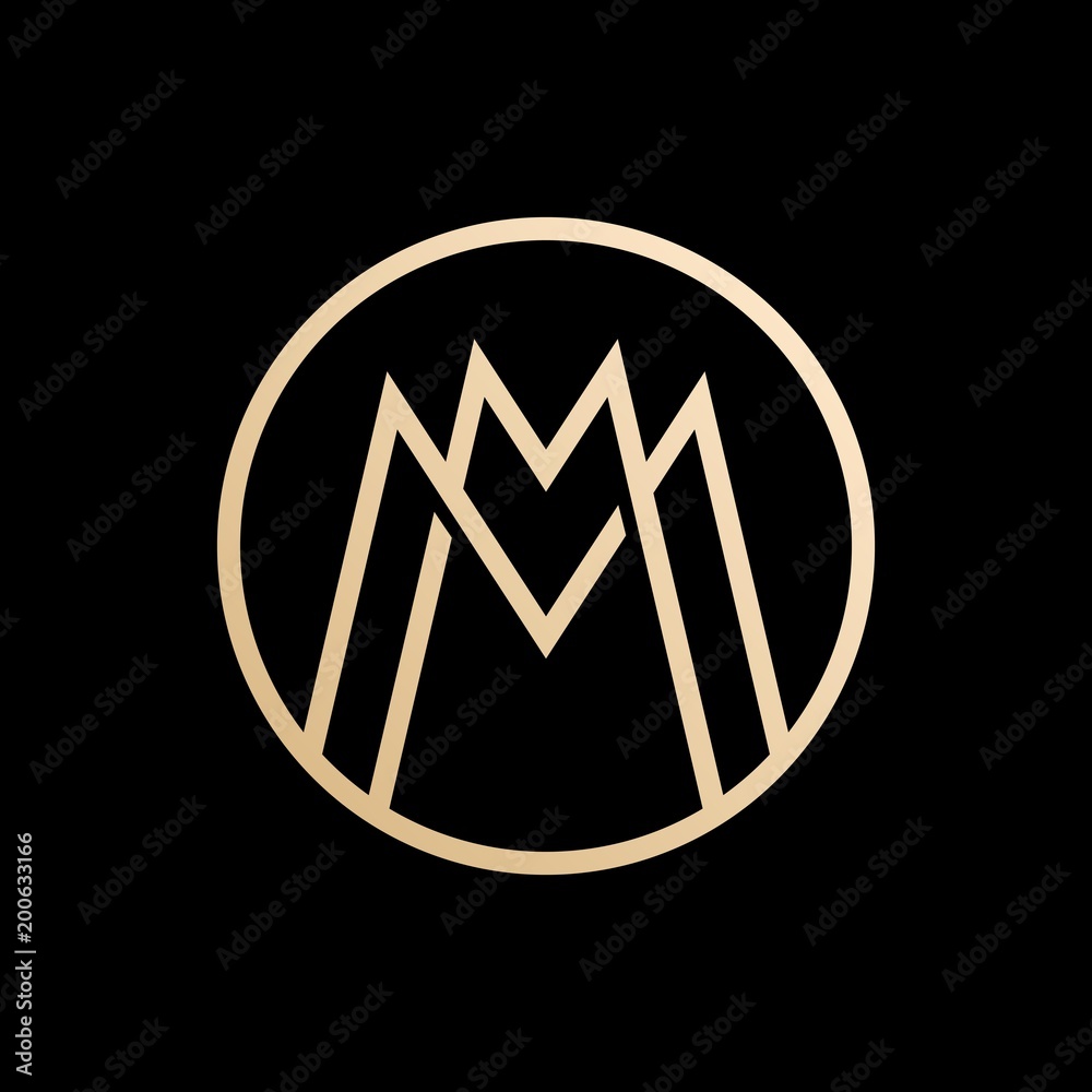 MM lettermark monogram circle round logo vector Stock Vector | Adobe Stock