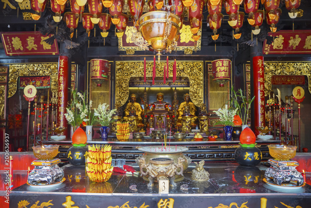 Beautiful interior of Vihara Buddhagaya Watugong Stock Photo | Adobe Stock
