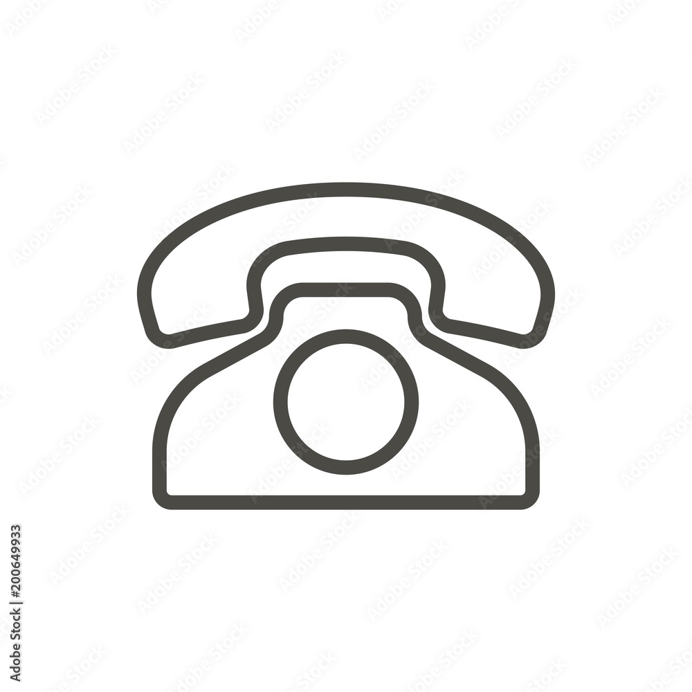 Old phone icon vector. Outline telephone. Line vintage phone symbol ...