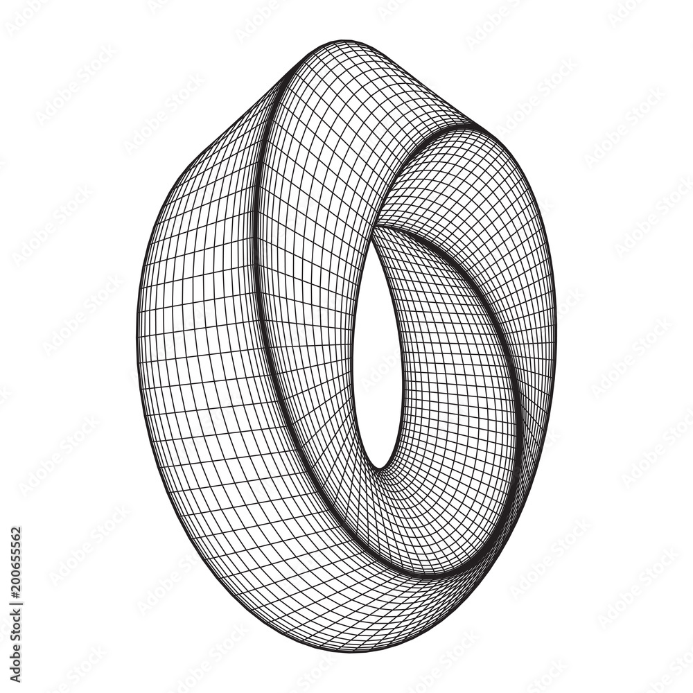 Mobius strip ring sacred geometry. Spatial figure with upturned ...