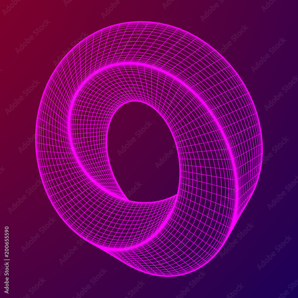 Mobius strip ring sacred geometry. Spatial figure with upturned ...