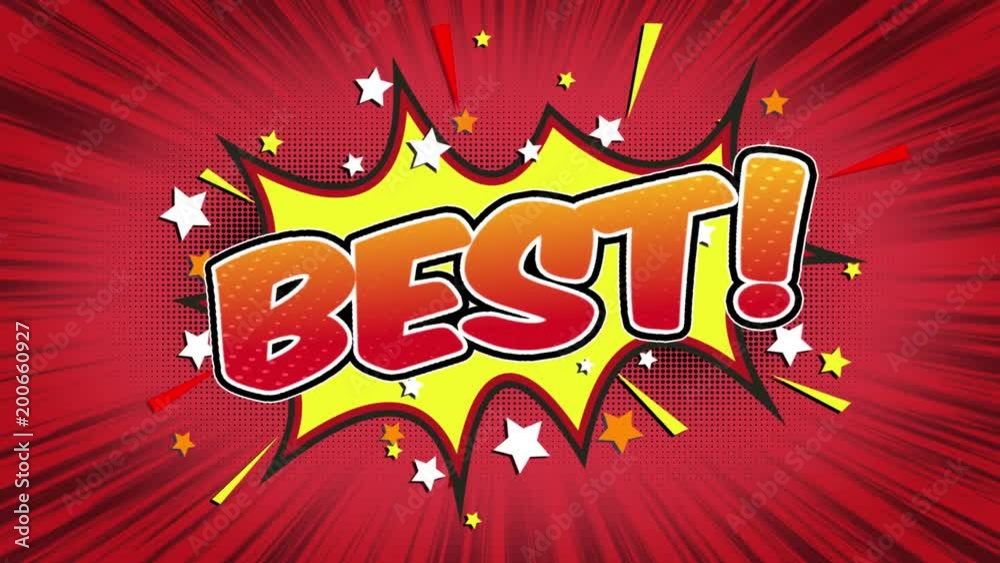 Best Word Retro Cartoon Comic Bubbles Popup Style Expressions Colored ...