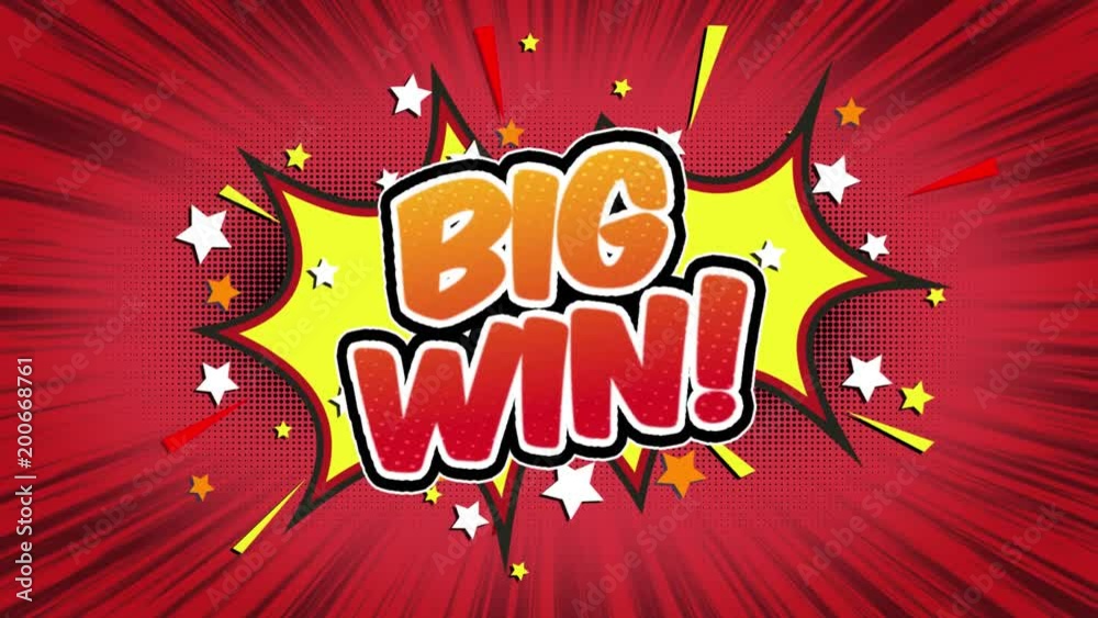 Big Win Word Retro Cartoon Comic Bubbles Popup Style Expressions ...